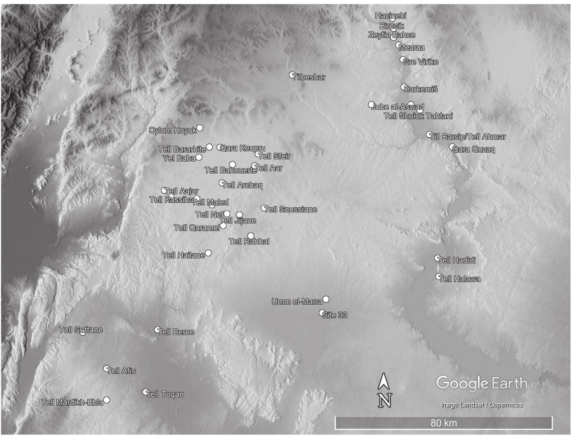 Map of distribution of reserved slip ware (on google™ earth
