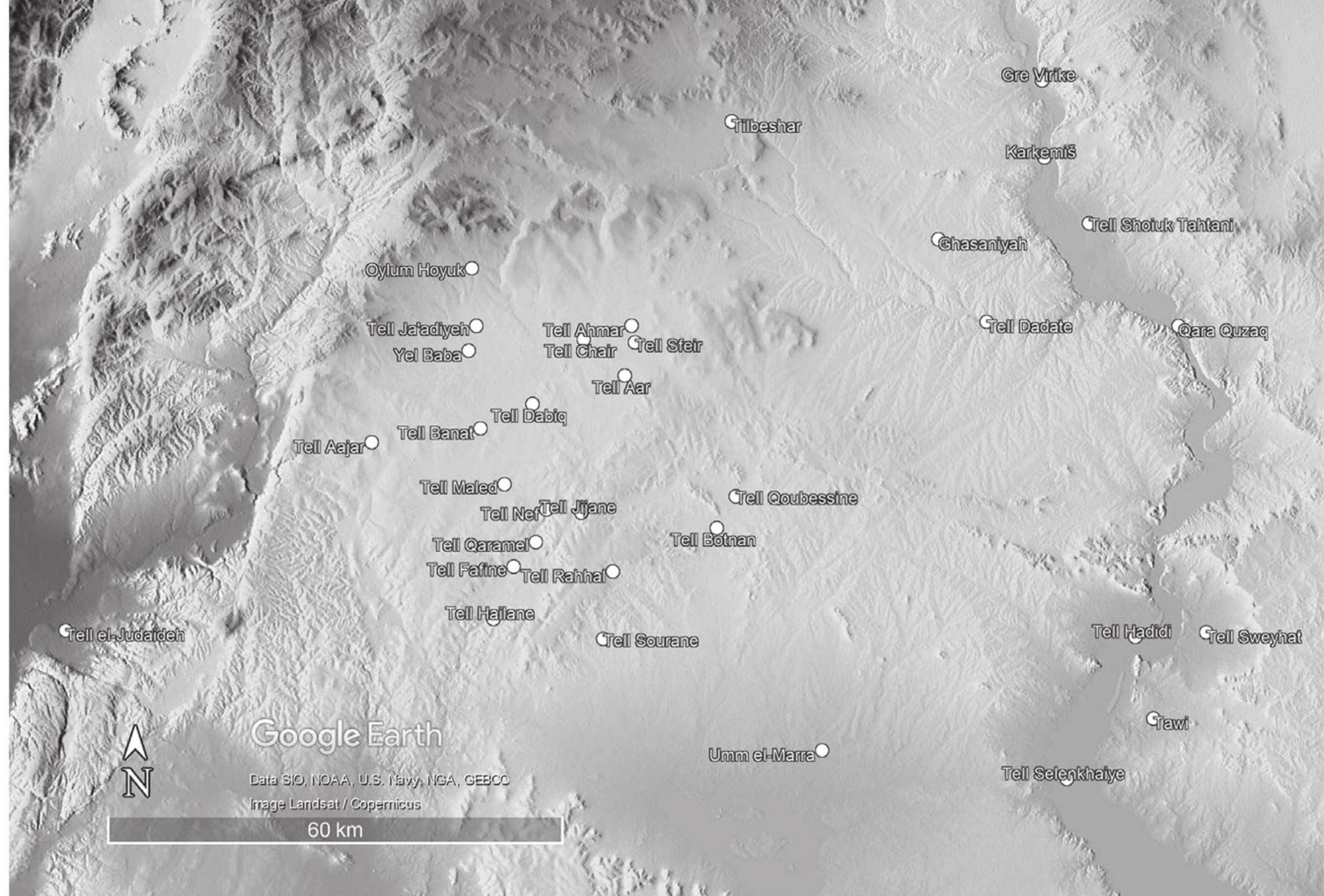Map of distribution of pots with triangular lugs (on google™
