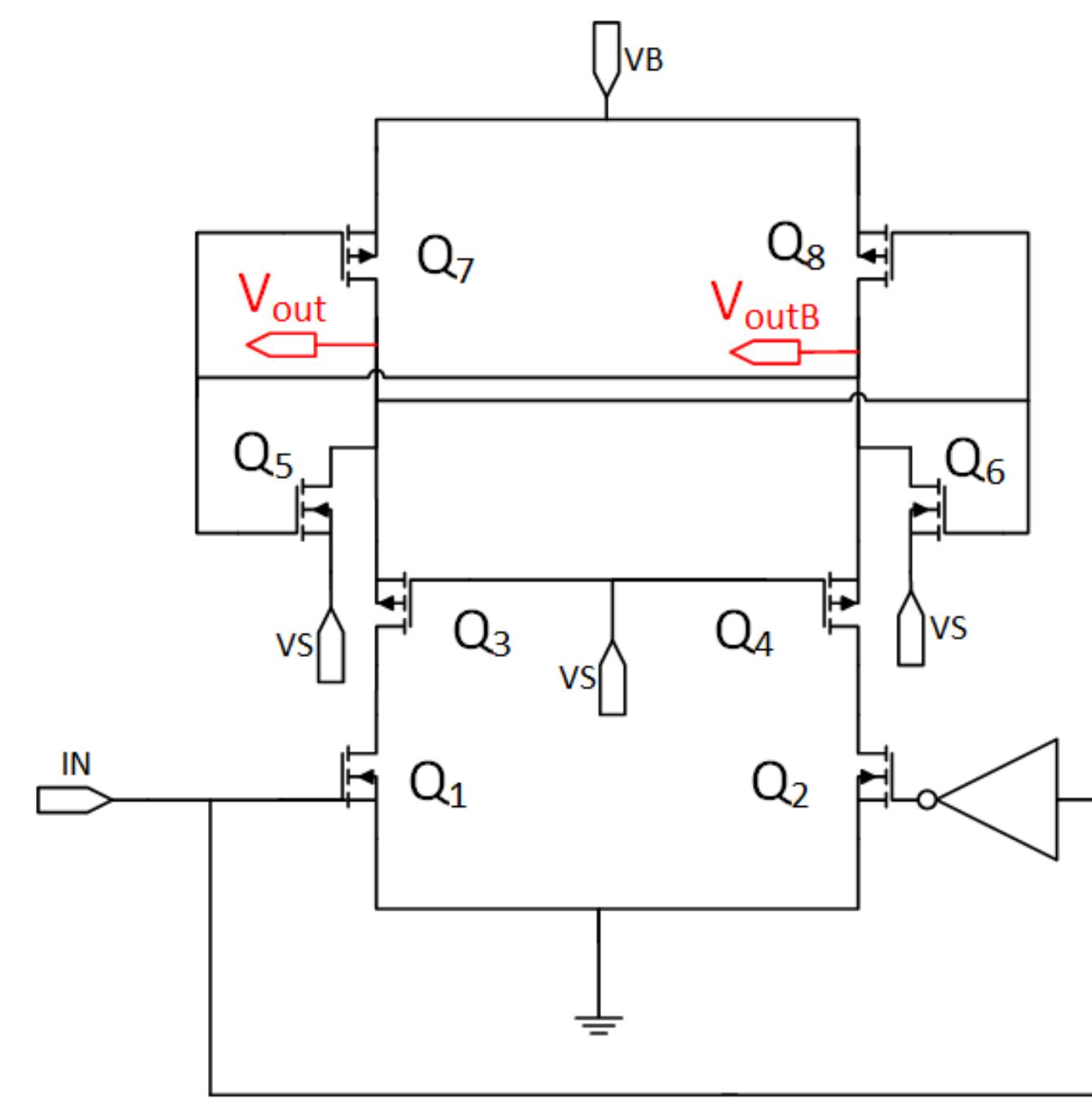 11: selected level shifter using cross-coupled topology