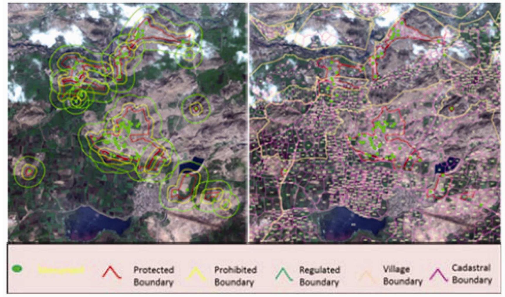 Site management zones with cadastral overlay of all the