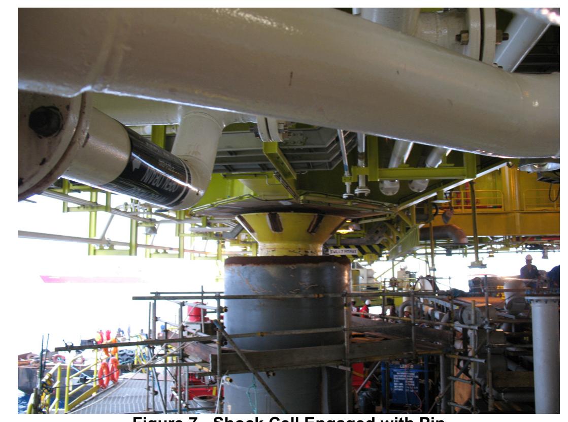 The floatover barges were then disconnected from the tad