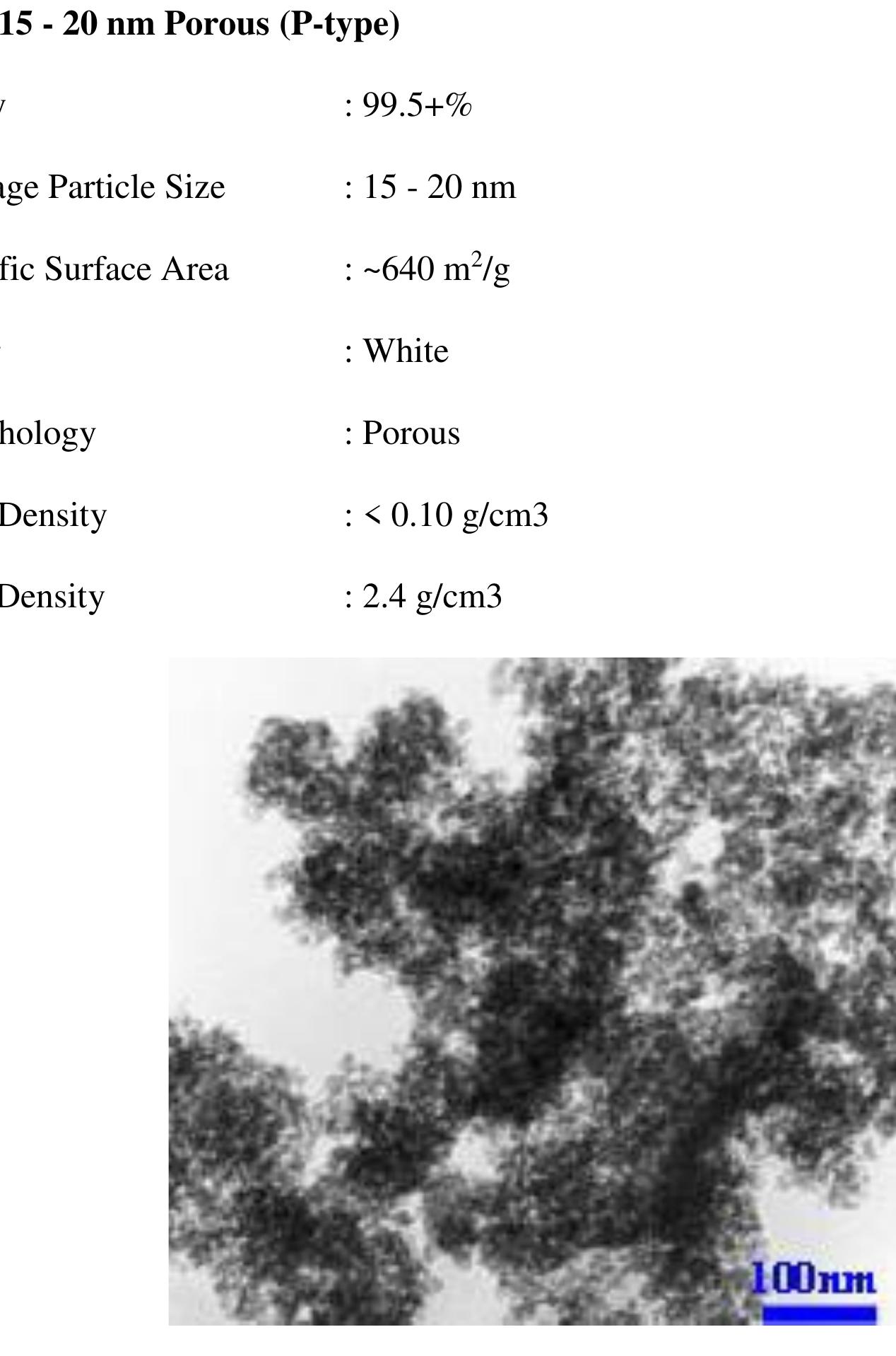 A-1: tem imaging of s102 15 - 20 nm porous table a-1: