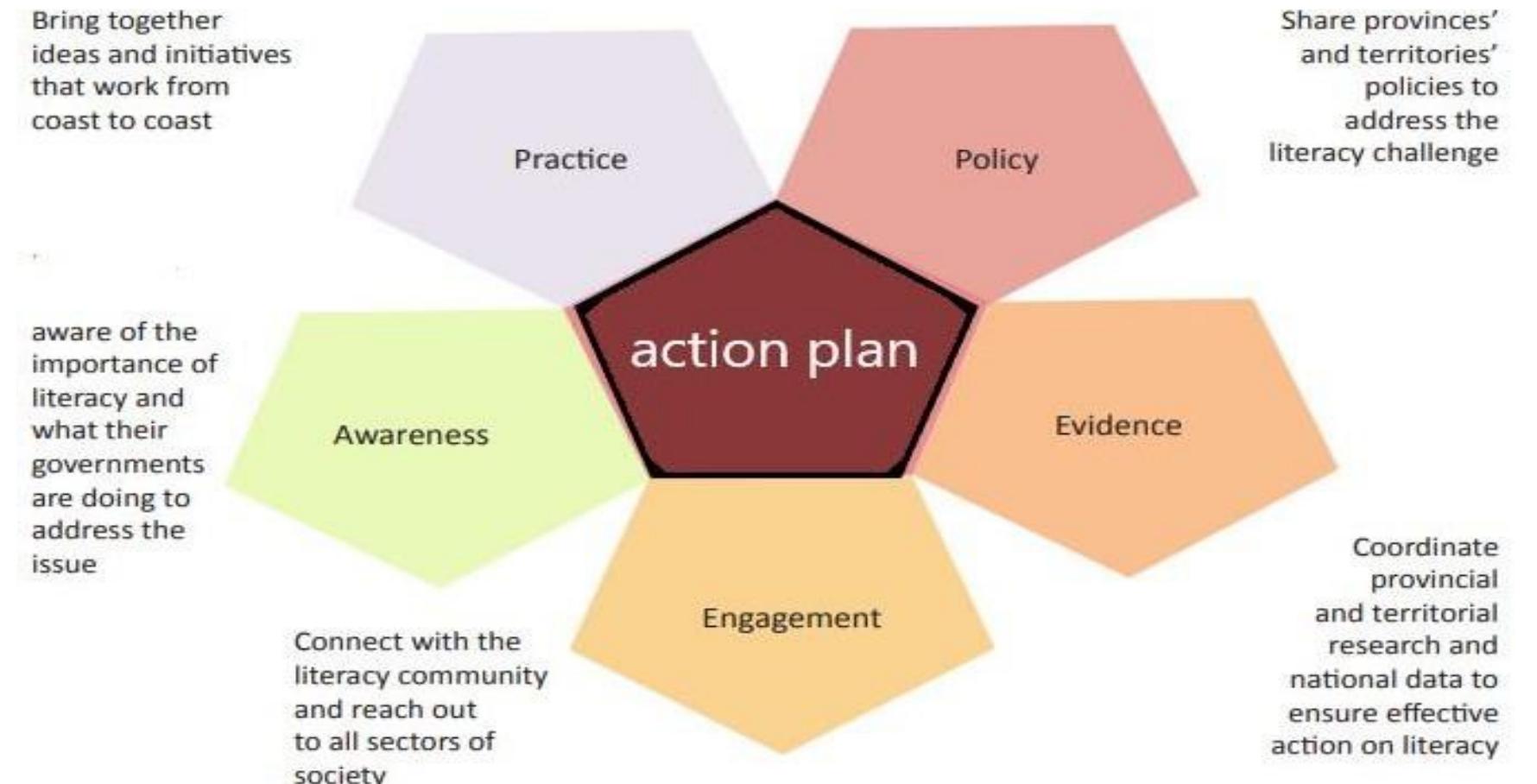 - action plan (5 sections: practice, policy, evidence,