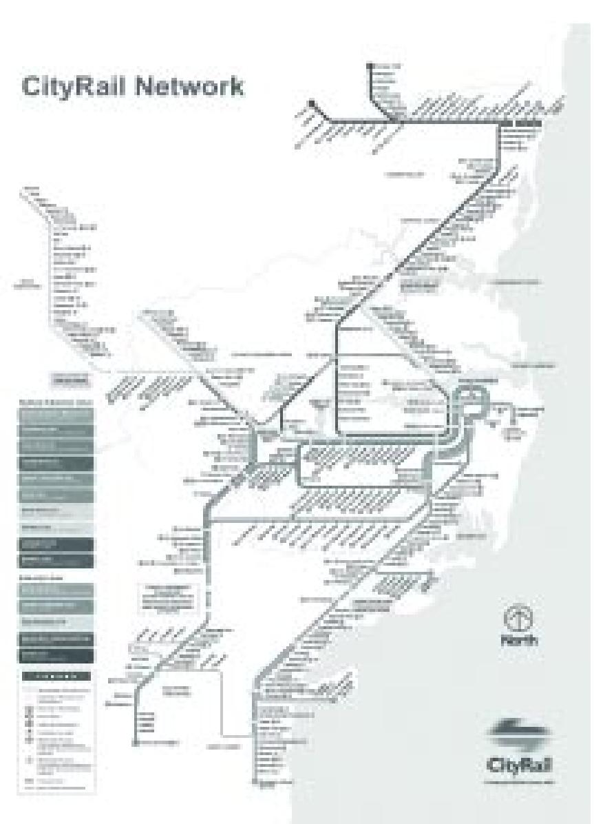 Example of a metro map: sydney cityrail network.