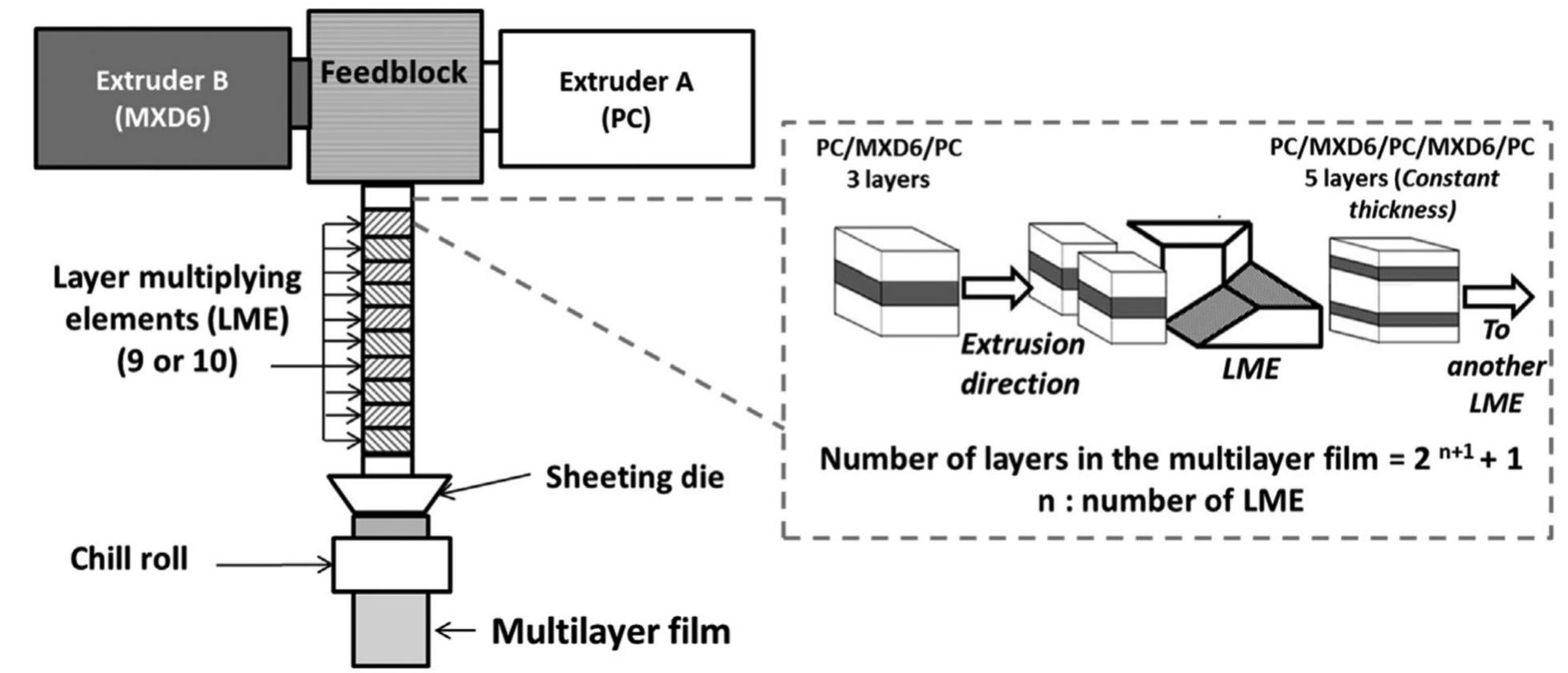 Schematic representation of coextrusion process for
