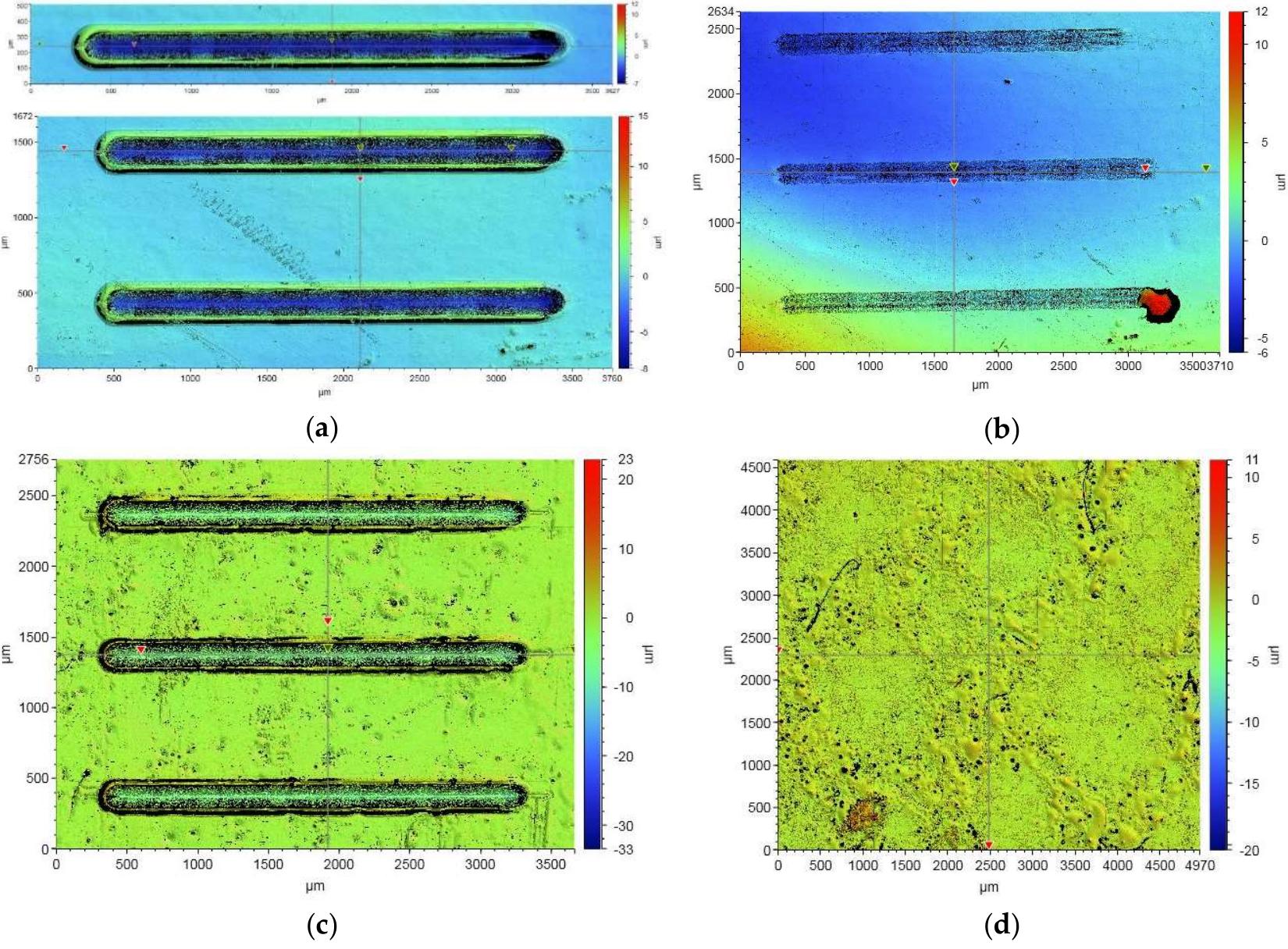 Images from profilometry measurement of coatings n° 1 before