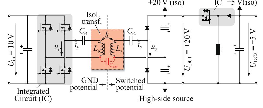 Schematic diagram of the isolated power supply. the