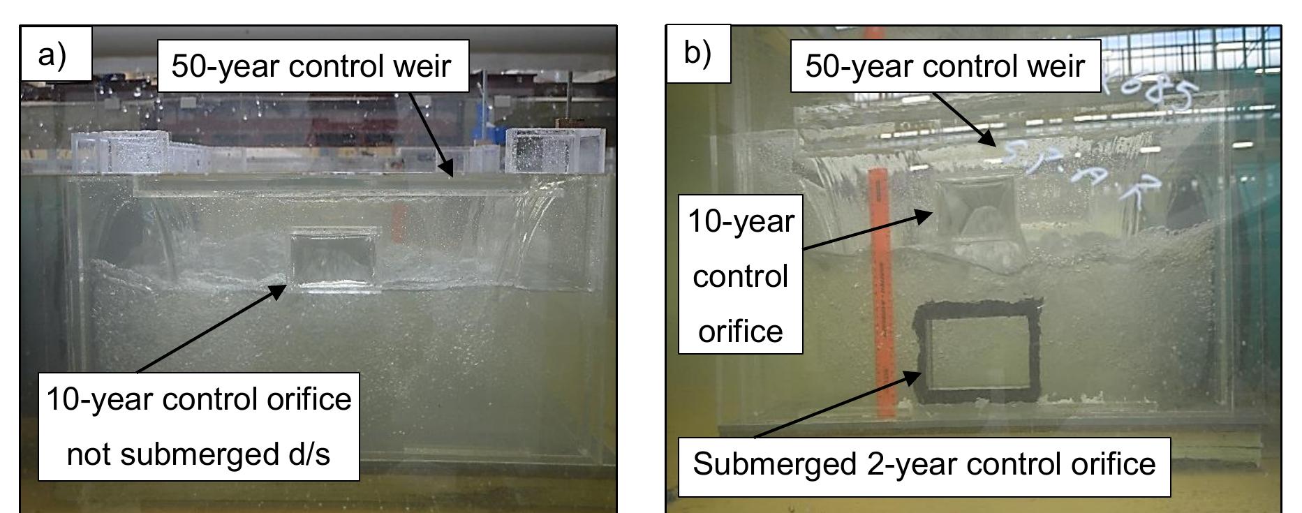 H.31: a) left side view of 10-year control orifice and