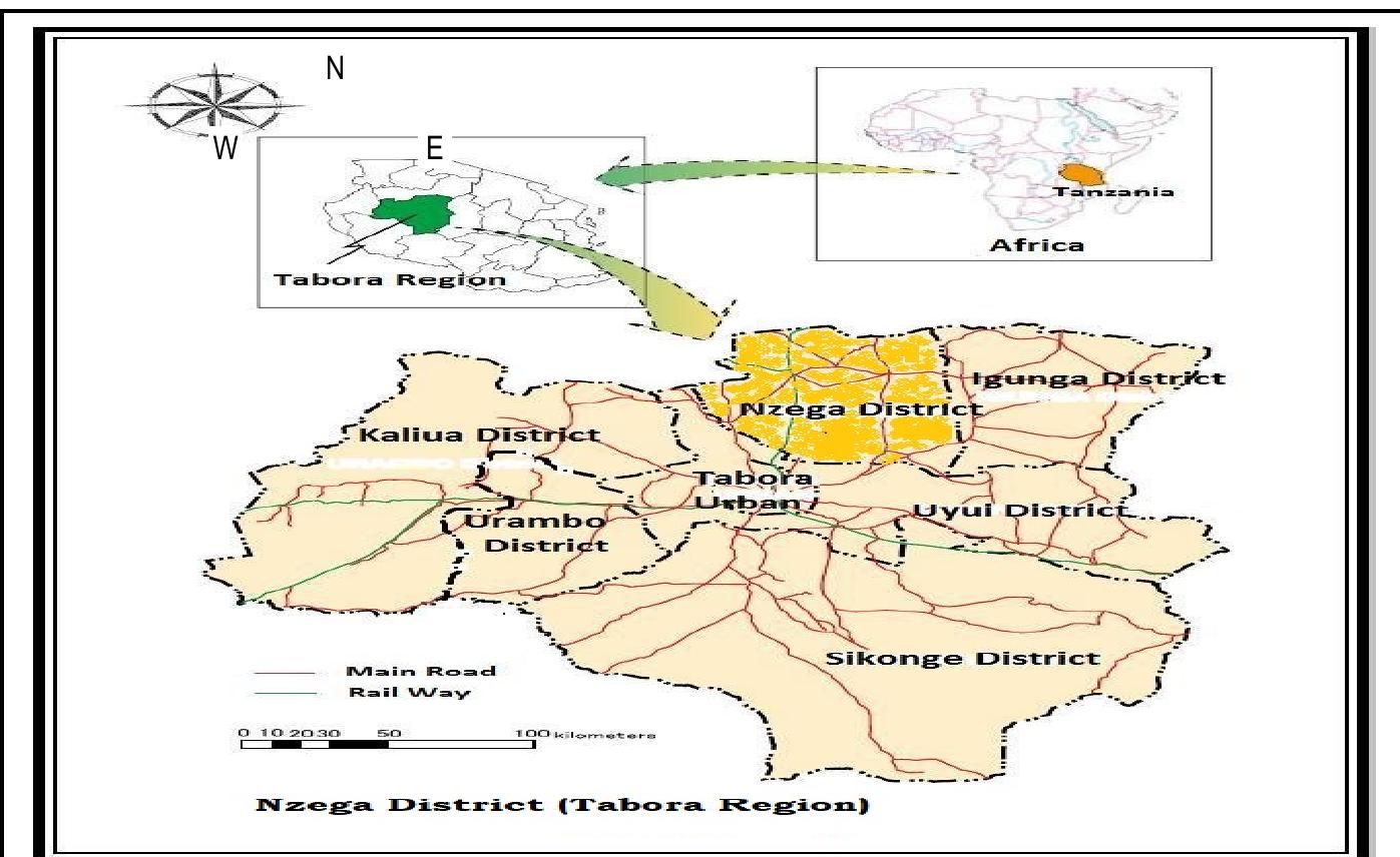 Map of tanzania showing nzega district this study was