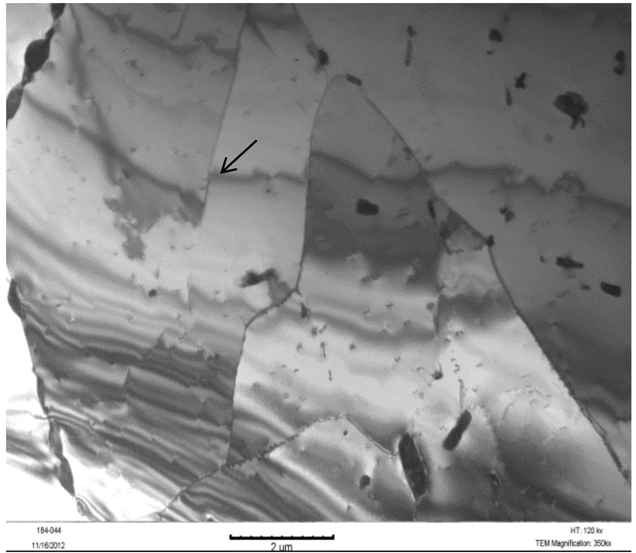 9. low magnification image of aged gauge sus deformed to a