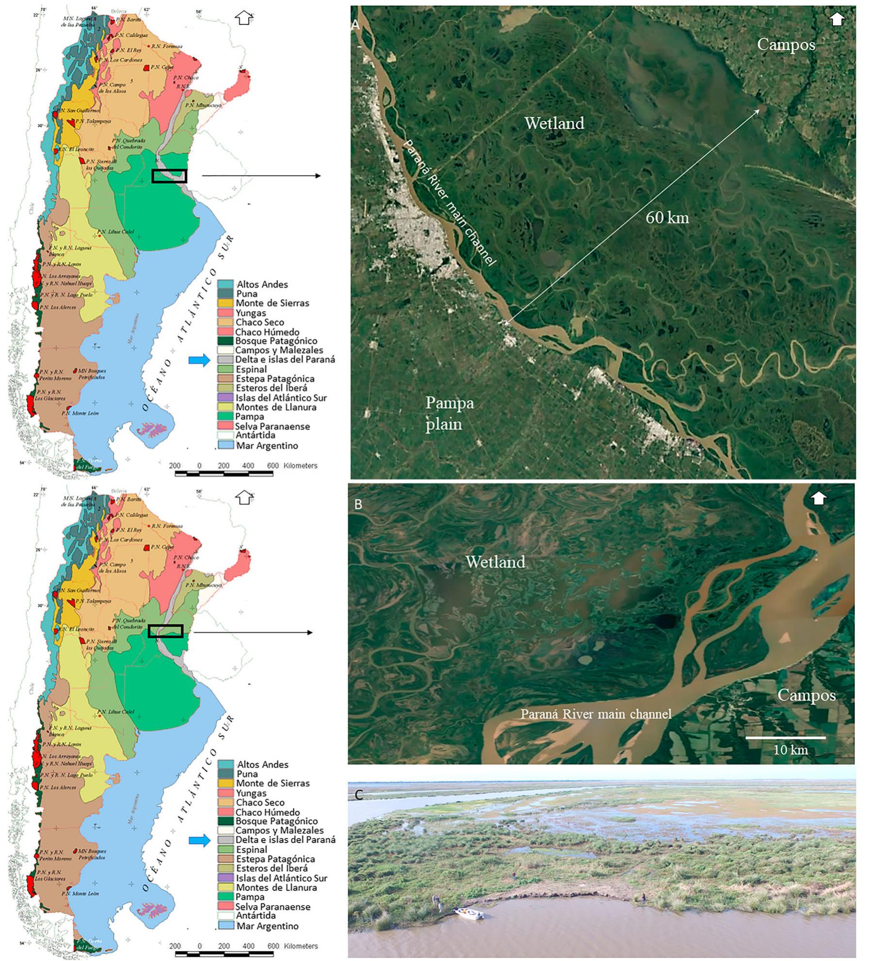 The maps on the left show the ecological corridor of the