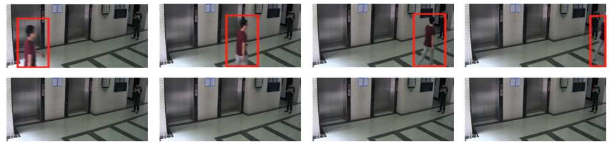 An example of object removal video forgery: images on the