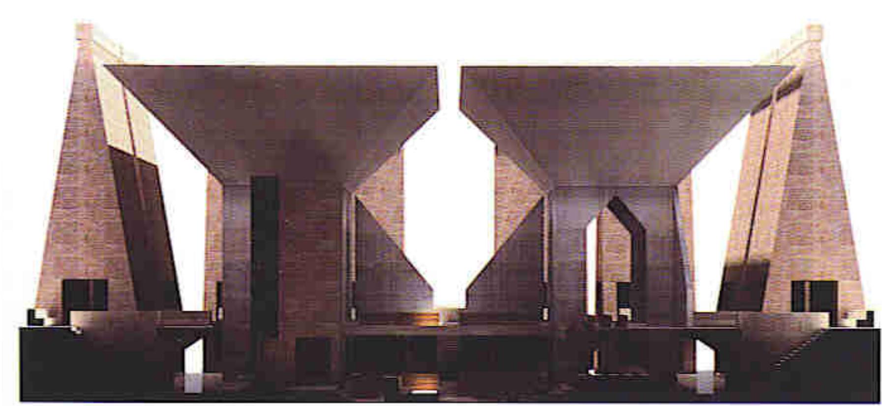 Hurvah synagogue, section model of the first proposal (as