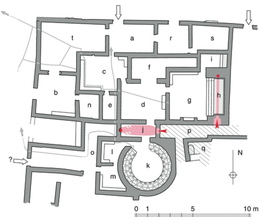 Plan of the baths at megara hyblaea. dating to the mid-3rd