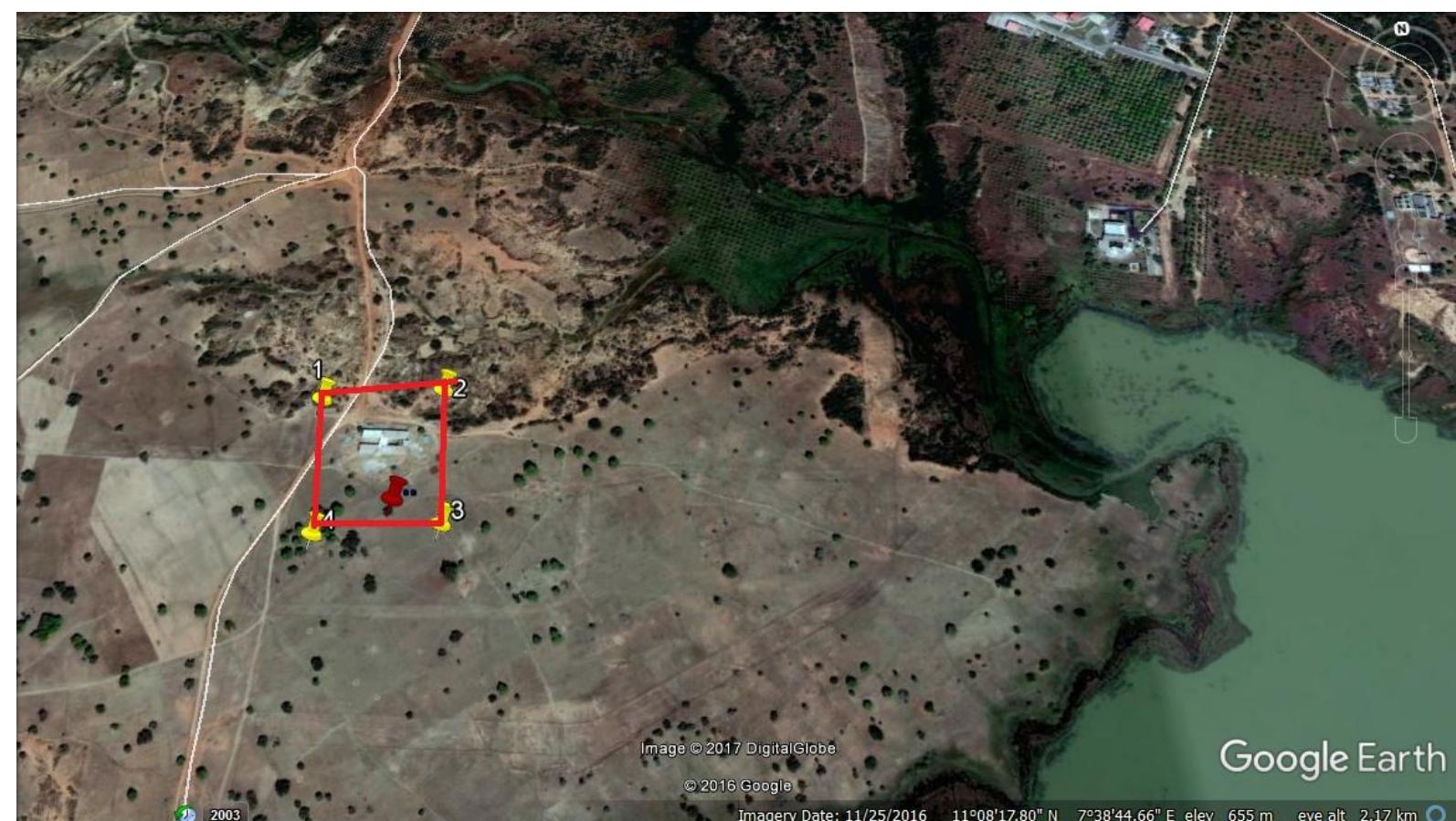 -1.1: google earth map showing the location of the study