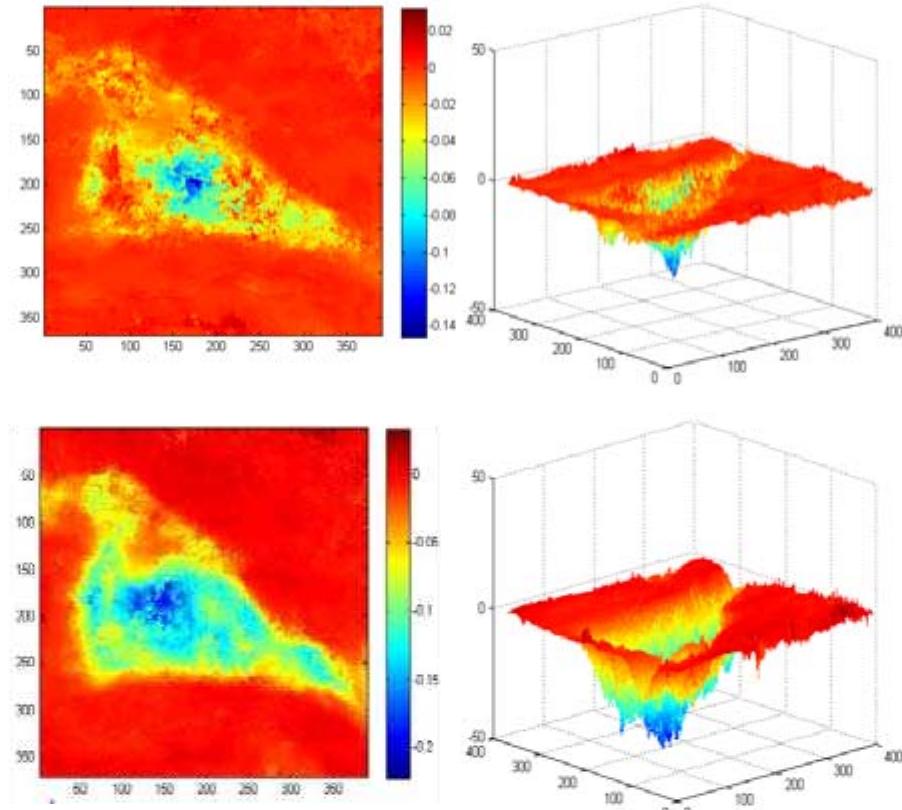 Mean displacement velocity map in the line- of-sight (los)