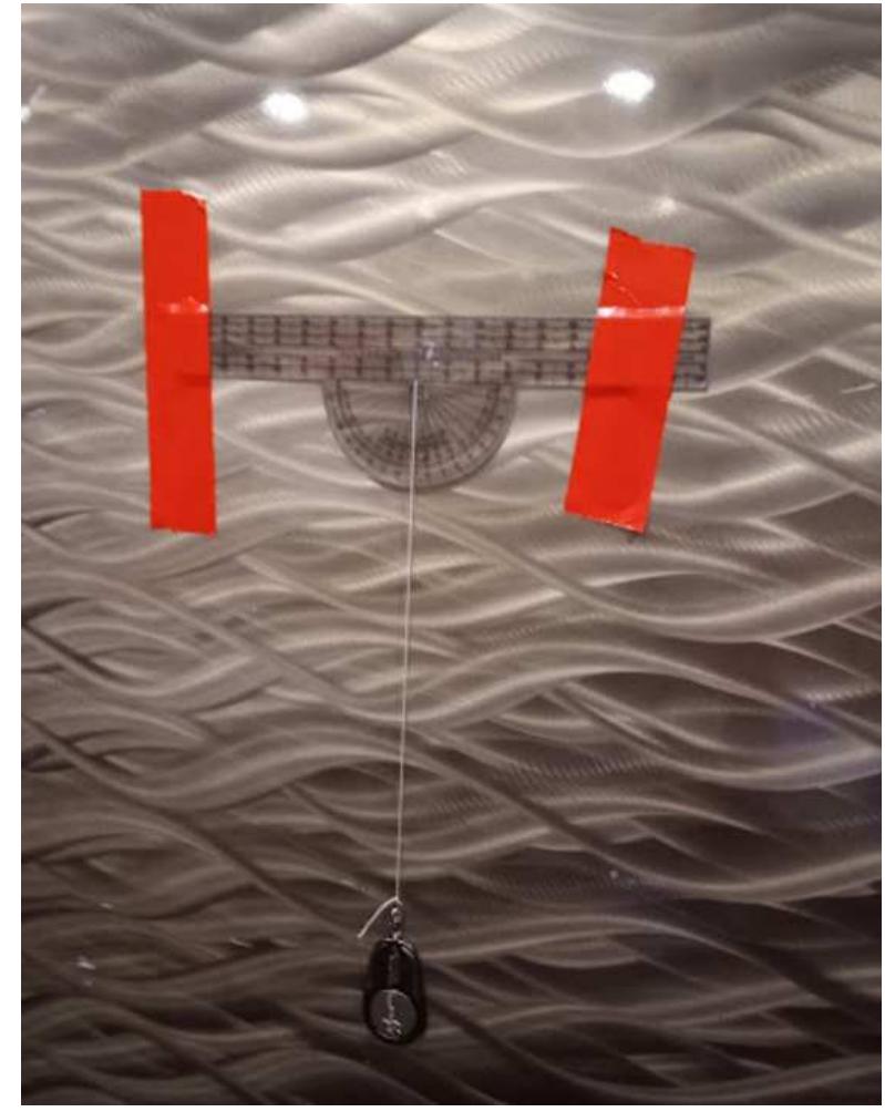 Measuring the deviation angle between the vertical line and