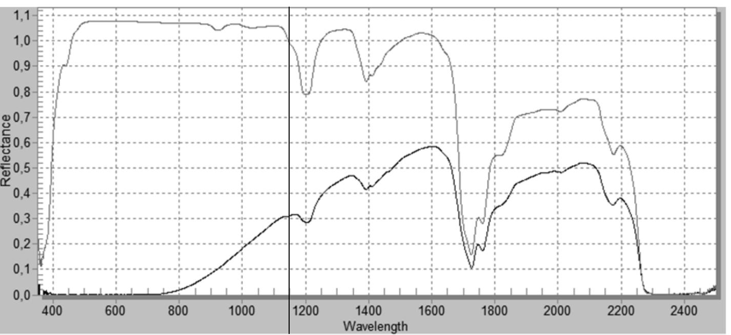 Spectrum of two hydrocarbon mixtures (headwall