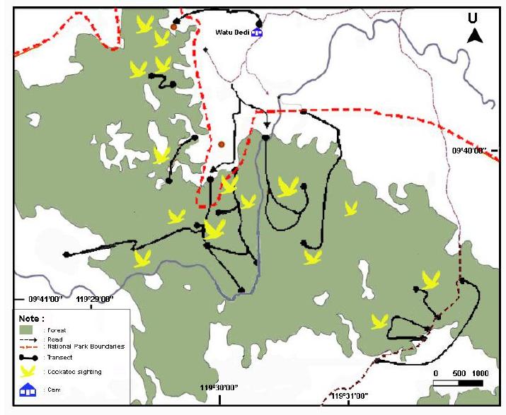 Ov. map of manurara the number of big trees in sumba has