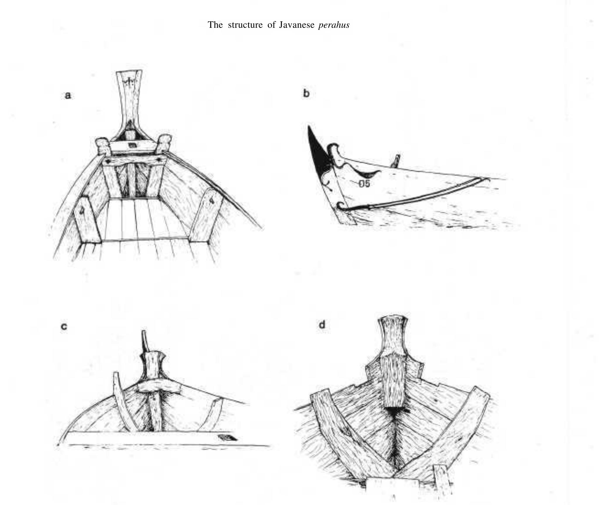 A. bow ofa stemless jegongan showing forward frame, apron,