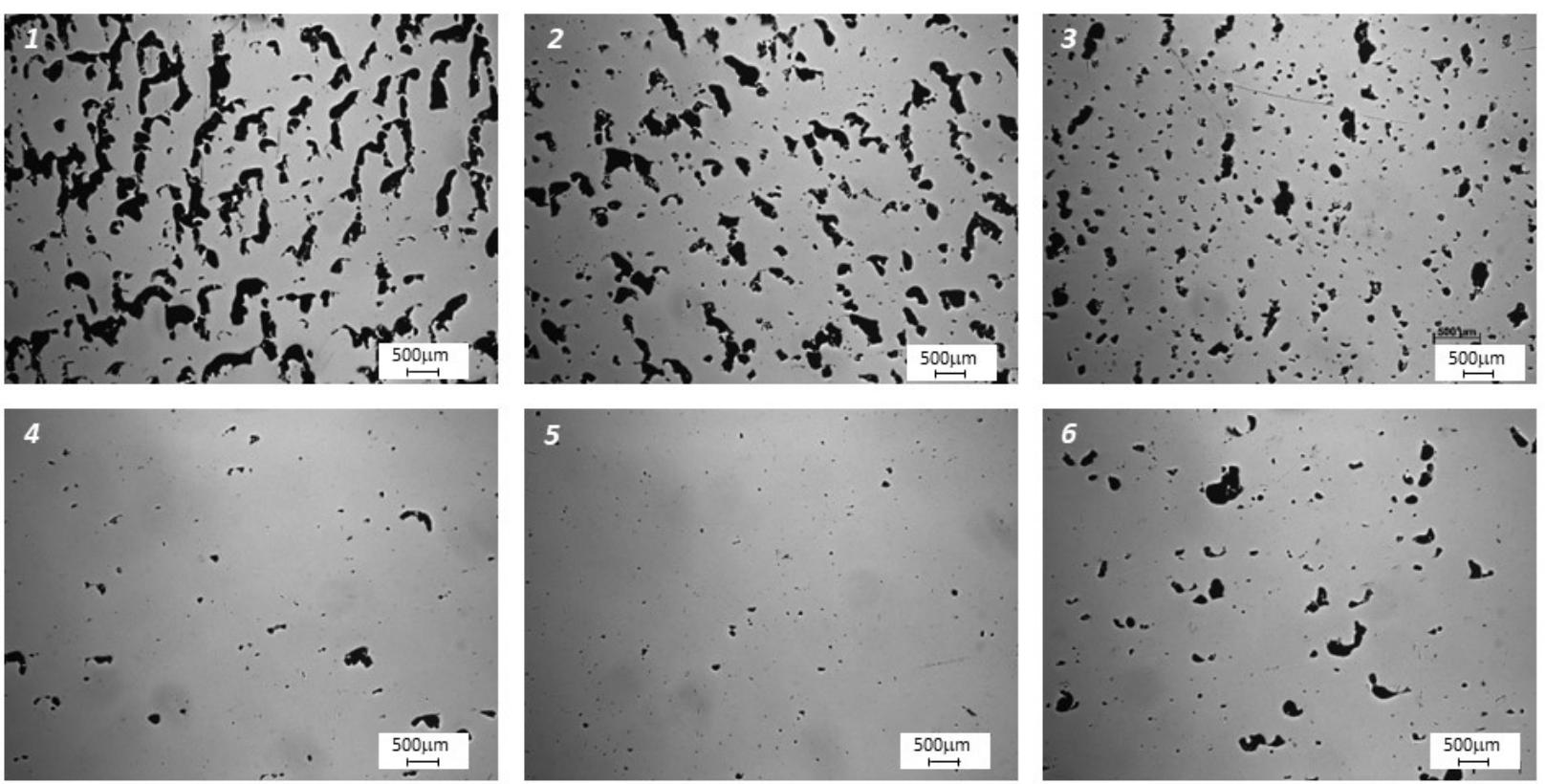 Lom images showing the defects (within the horizontal cross
