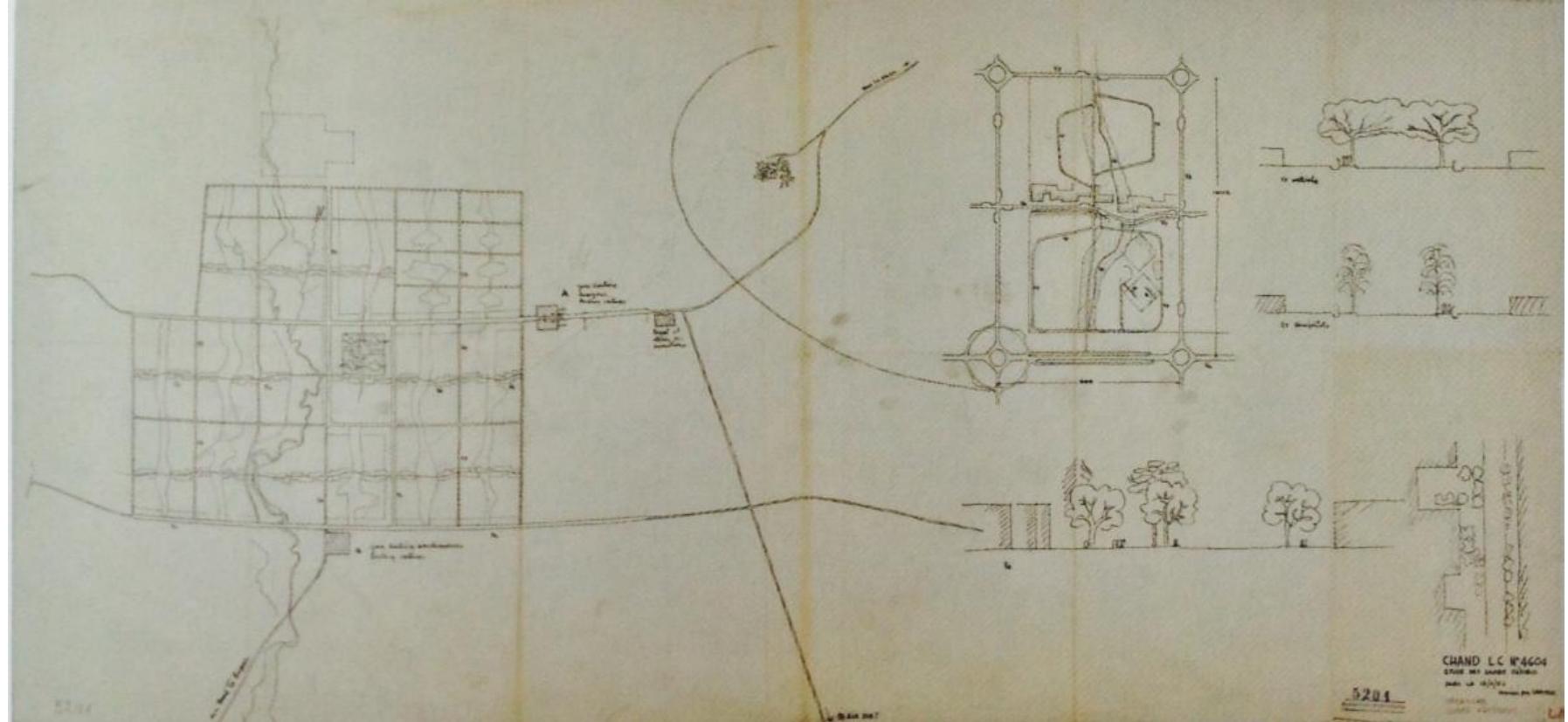 4. plan of chandigarh, showing transportation networks.