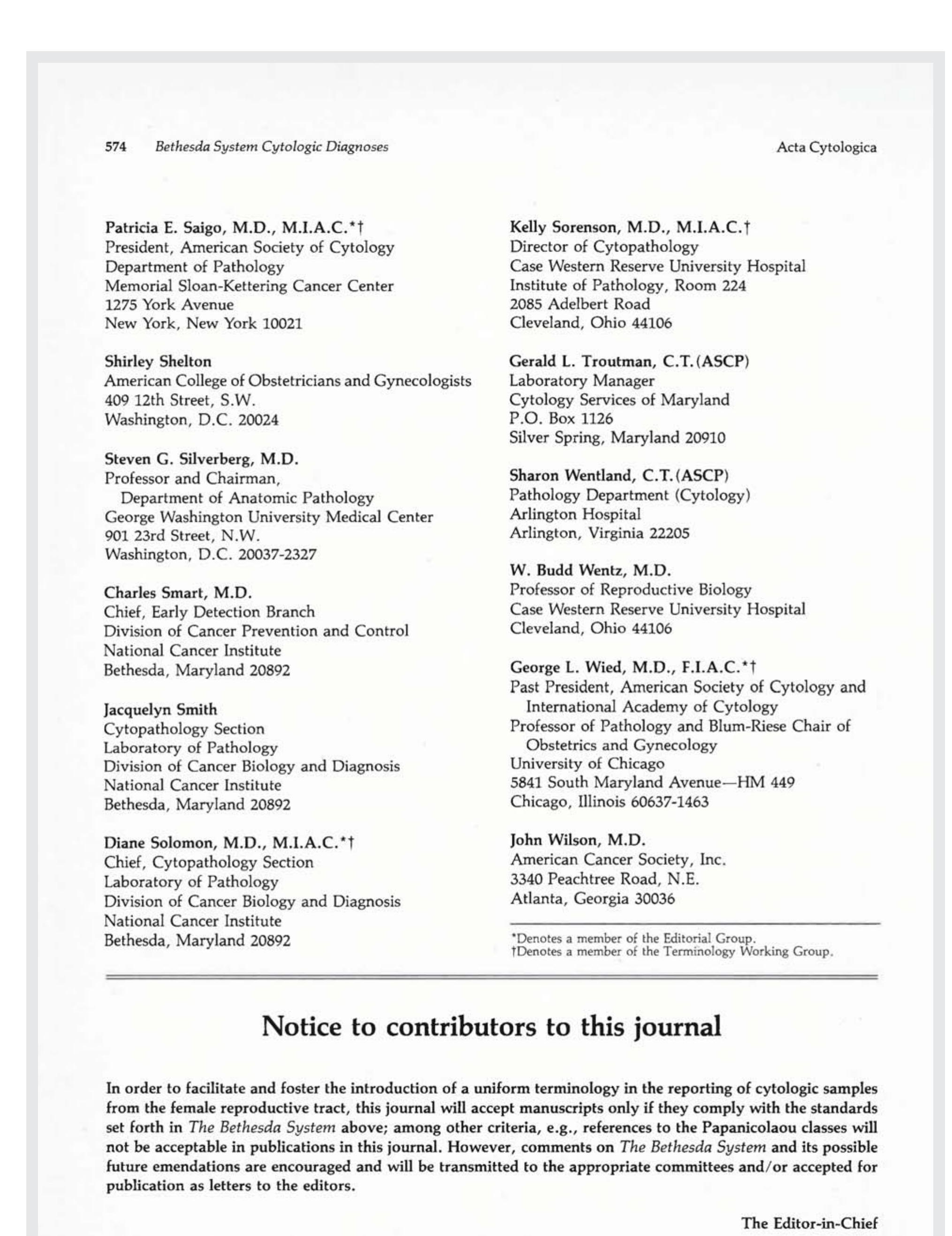 Figure 8 - The Bethesda System for Reporting Cervical