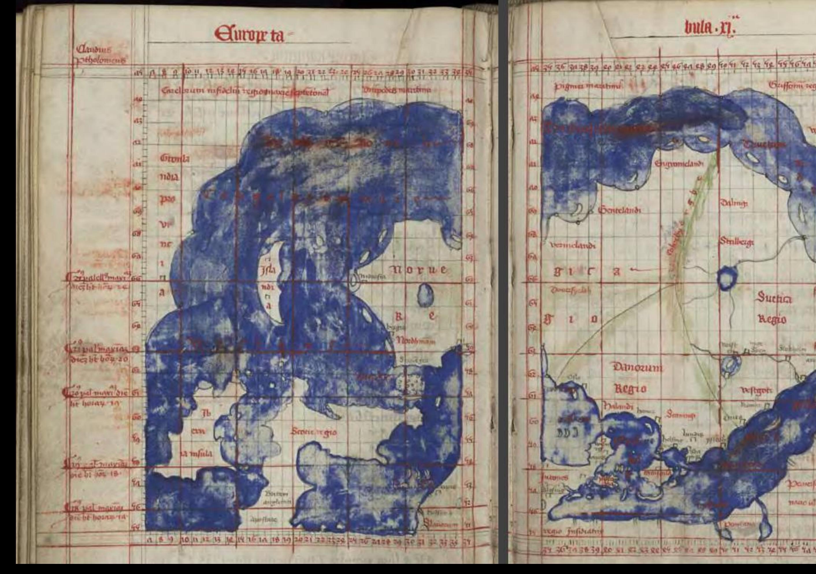 This map, crafted by the dane claudius clavus, was bound