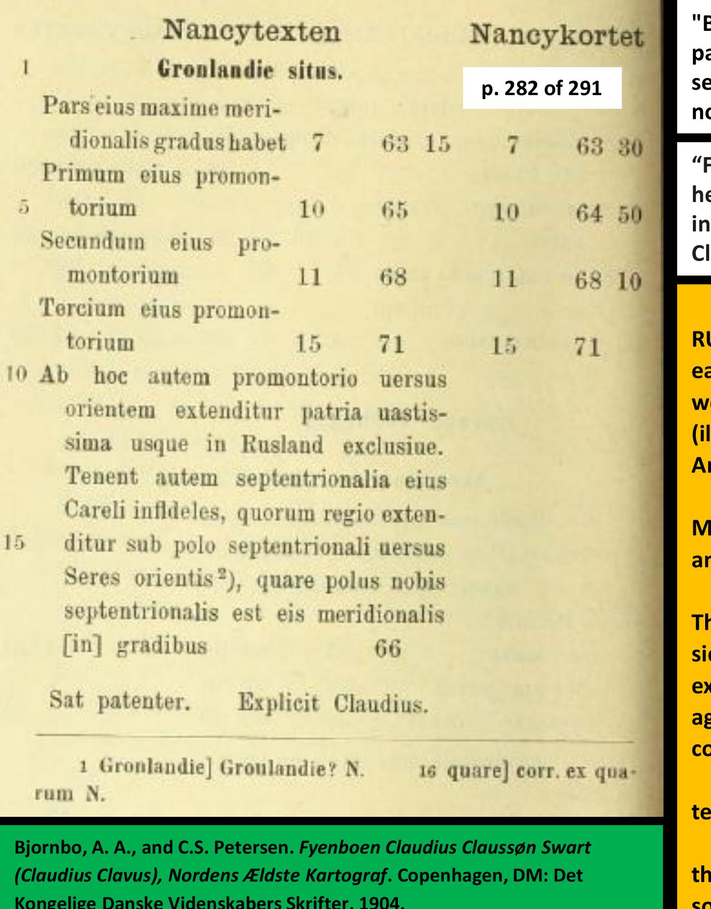 Figure 12 - 1427 Claudius Clavus First Map of the North