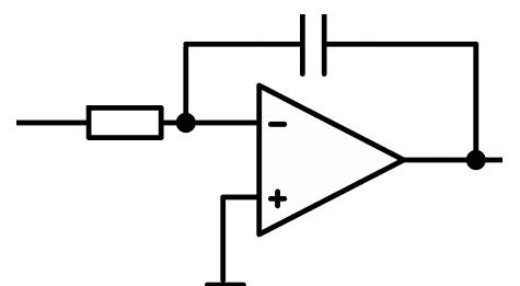 A typical inverting op amp voltage integrator. as we noted