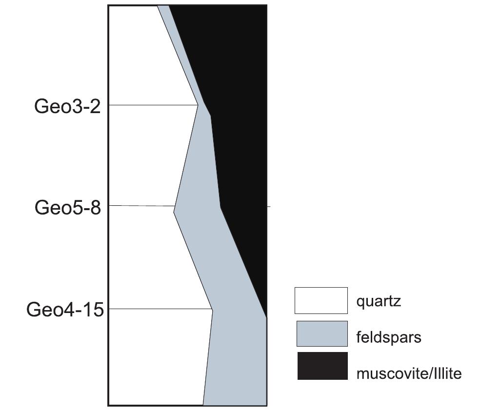 Vertical distribution of major minerals in the kalatehno