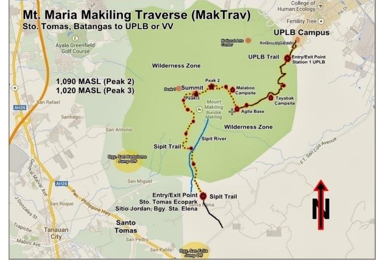 Trail direction from sto. tomas, batangas entry point tc