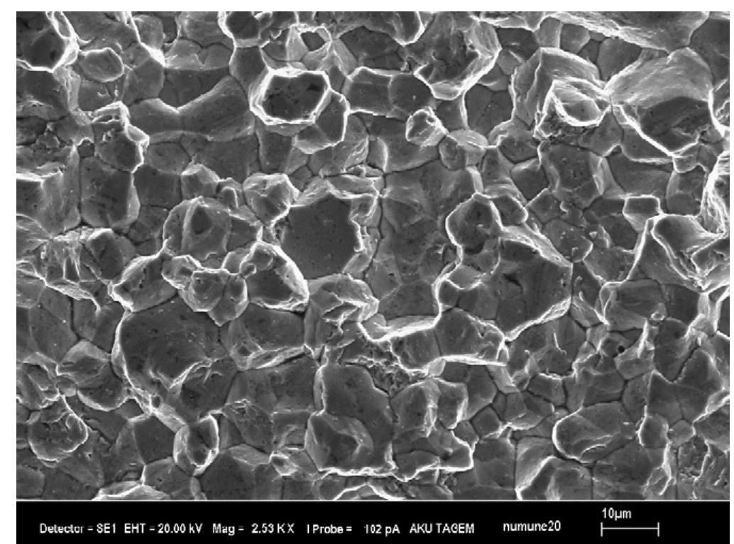 Sem micrograph showing the typical stable crack propagation
