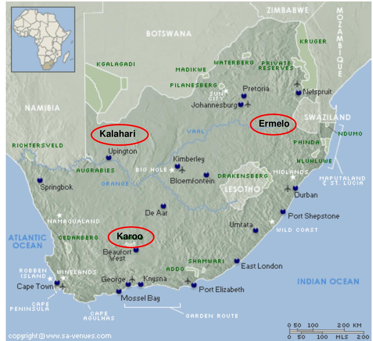 Map of carcass origin (sa-venues, s.a)