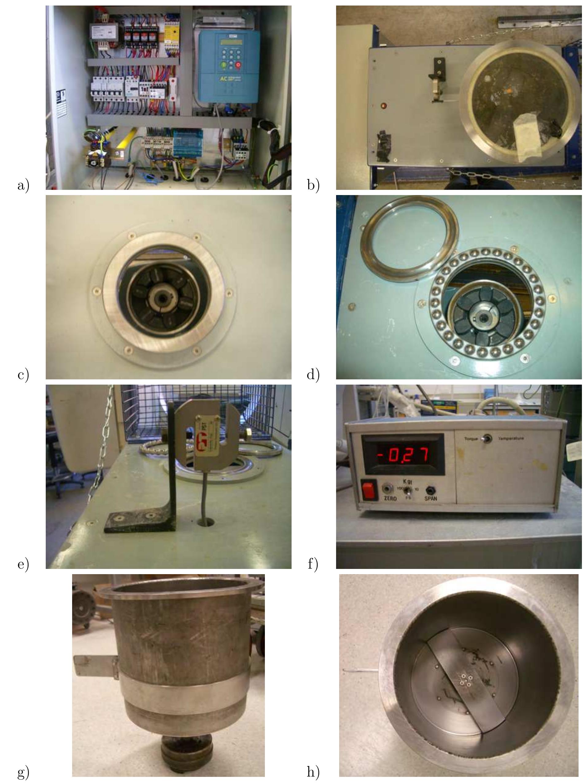 5: photographs of a) the control box and wiring b) top view