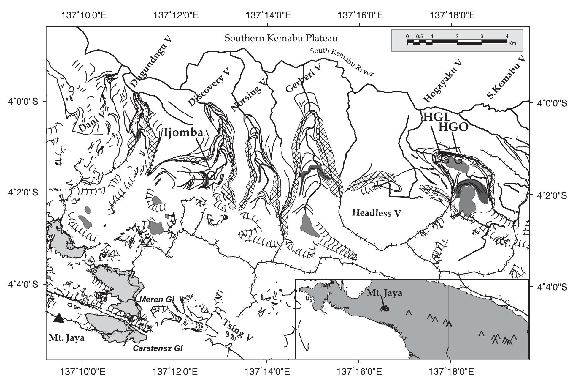 Glacial-geologic sketch map of the kemabu plateau north of