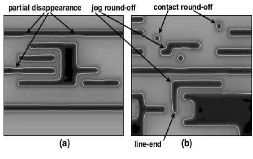Examples of lithography hotspot patterns