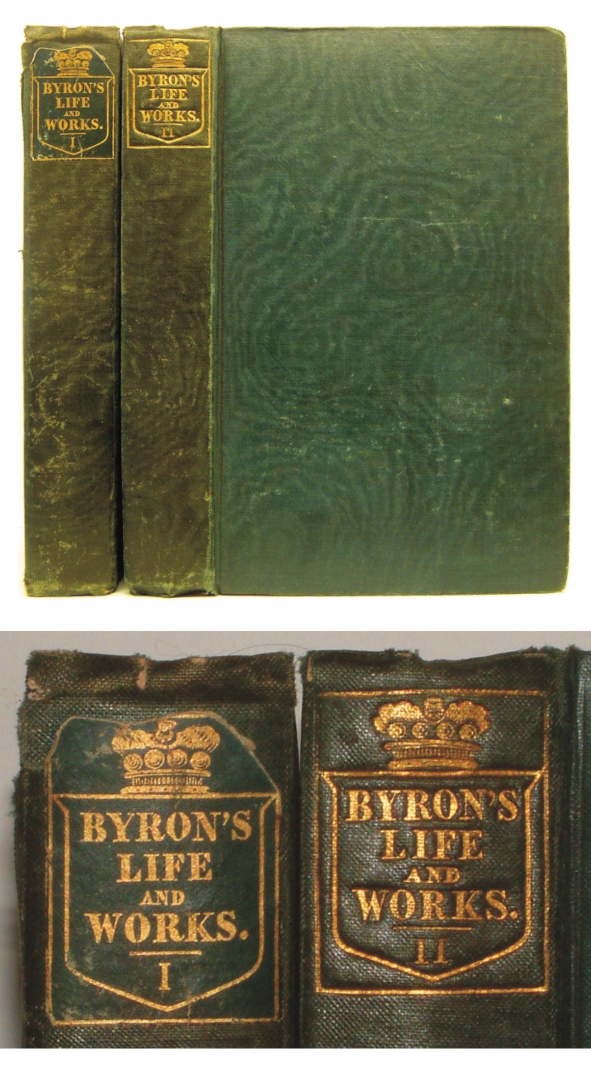Tached, itself gold-blocked or gold-printed on a dark green