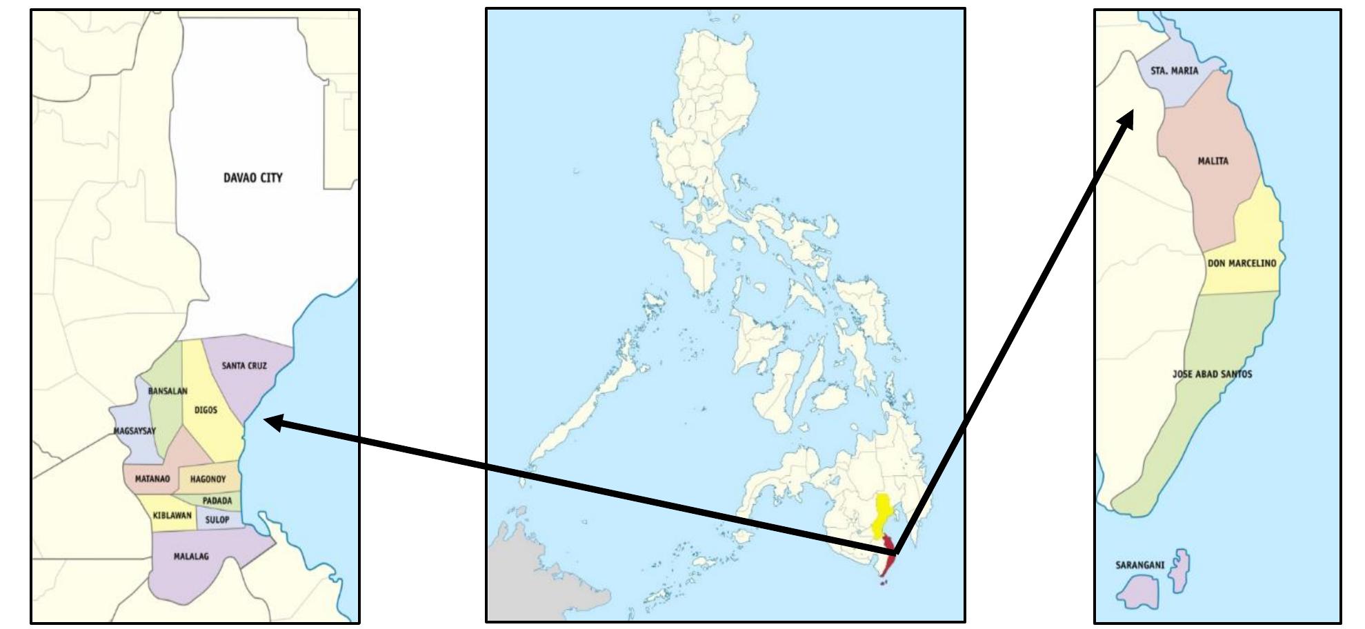Maps of the philippines, davao del sur and davao occidental