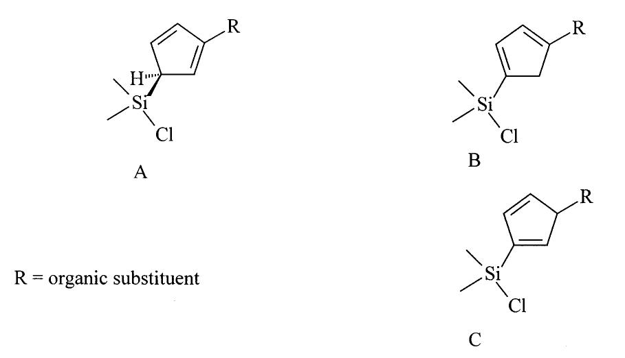 Possible isomers of 1,3-disubstituted cyclopentadiene