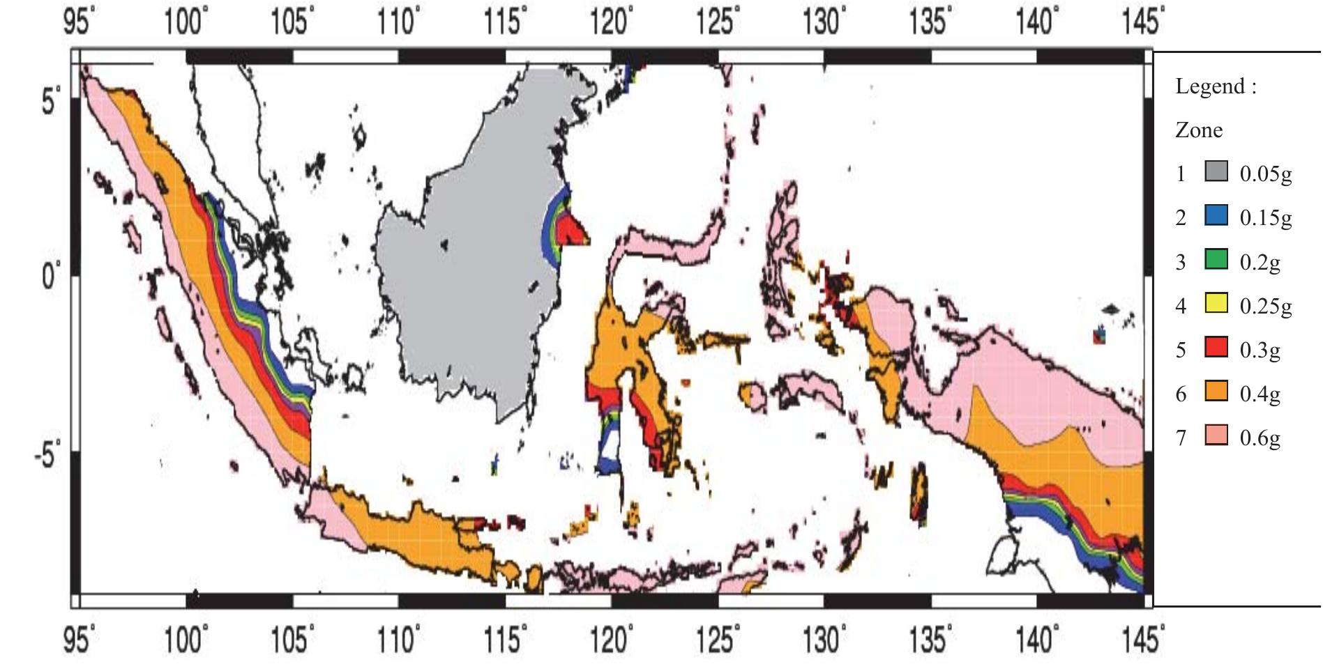 Result, the seismic hazard map of indonesia for return