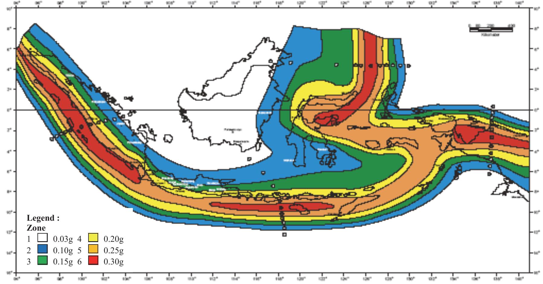 Gambar 2.1. wilayah gempa indonesia dengan percepatan puncak