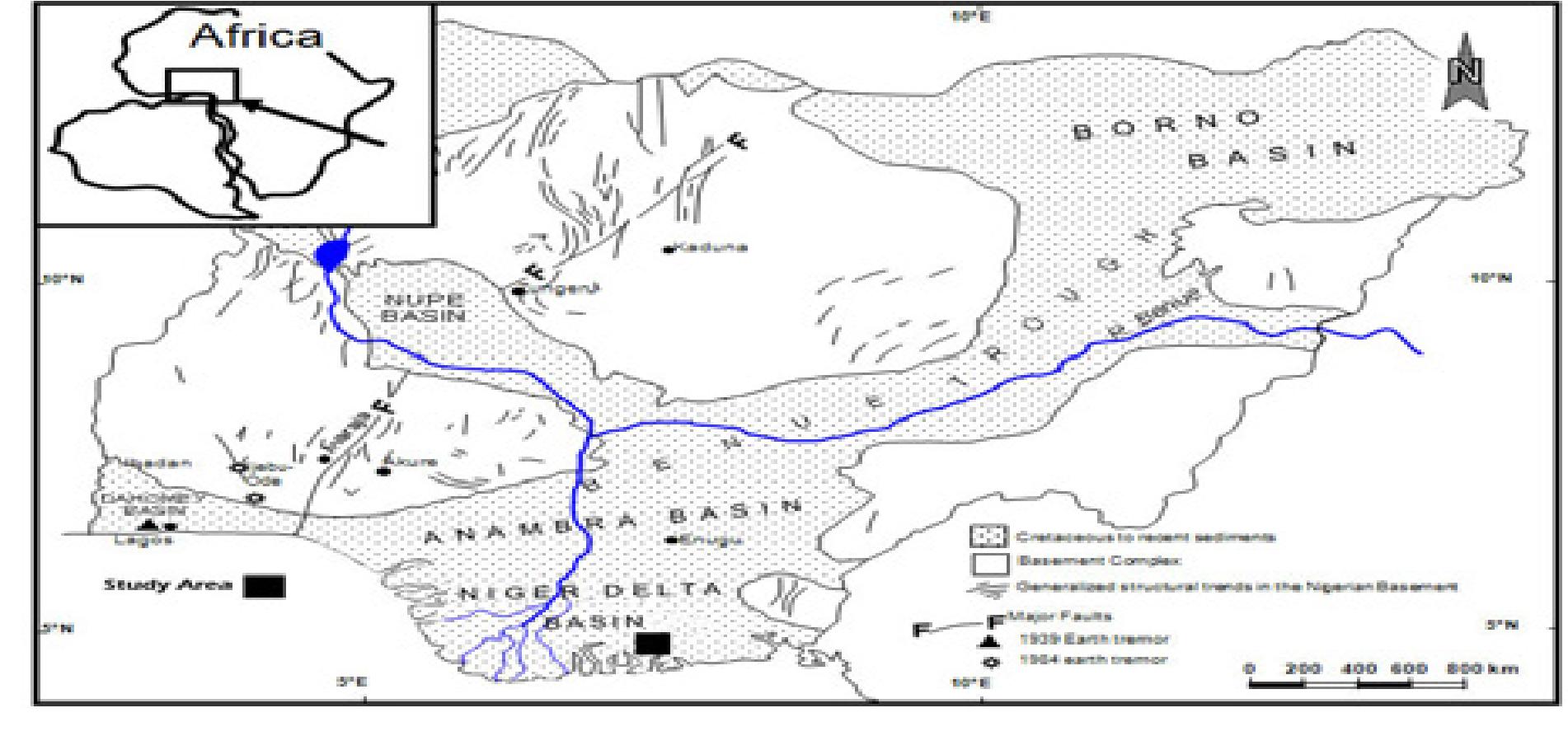 Generalized geologic map of nigeria showing the study area;