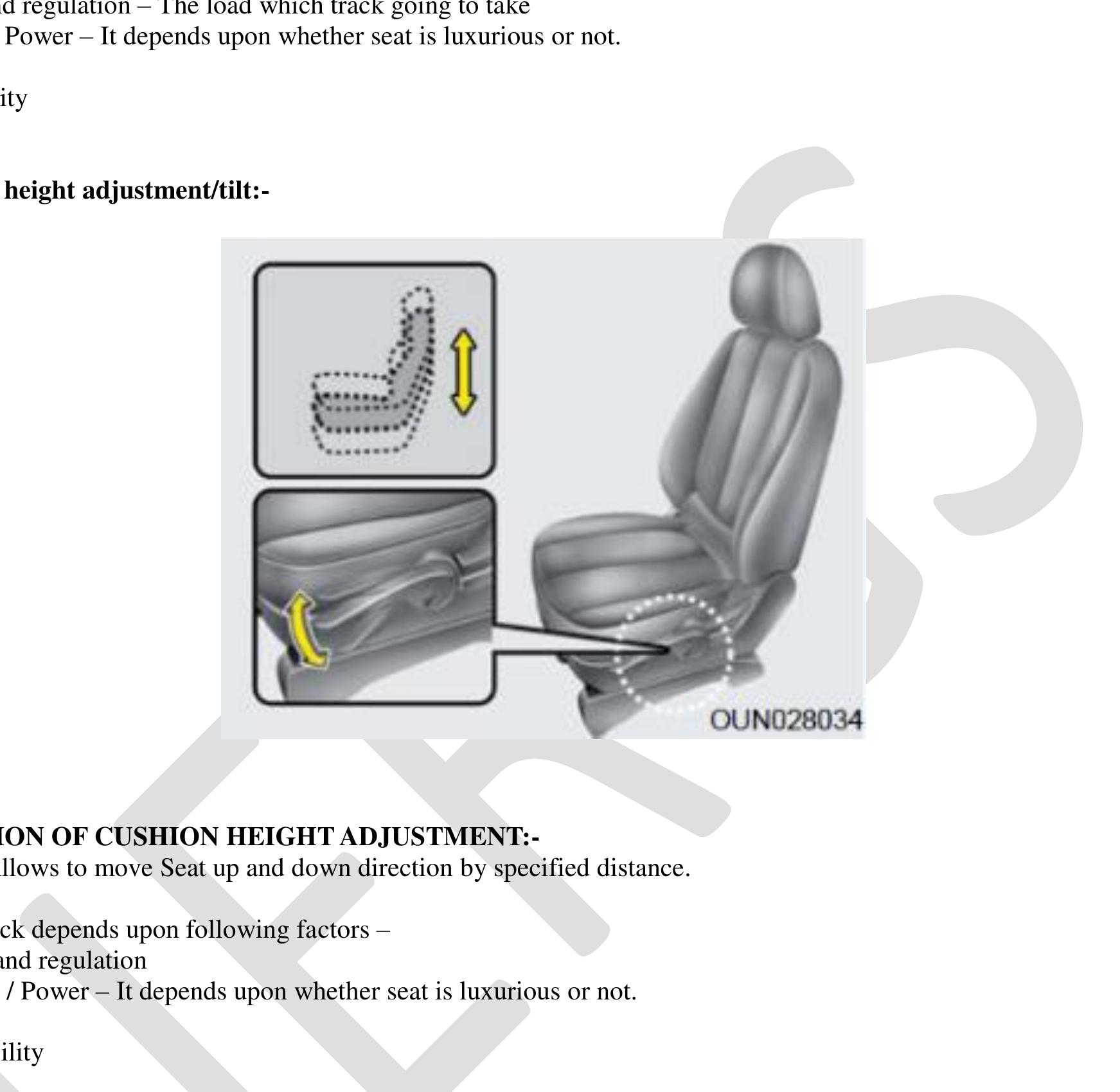 Figure 9 - Overview of Automotive Seating System