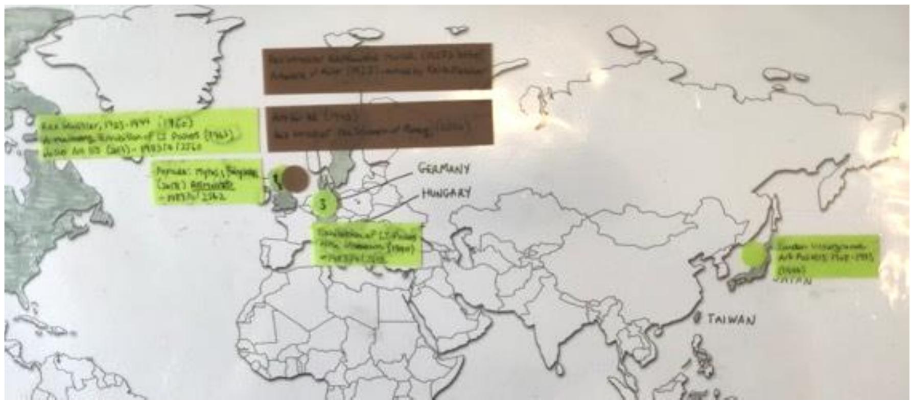13 world map marking the countries where the whistler poster