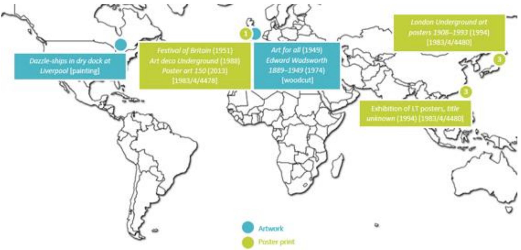 9 a visualisation of the locations where the wadsworth