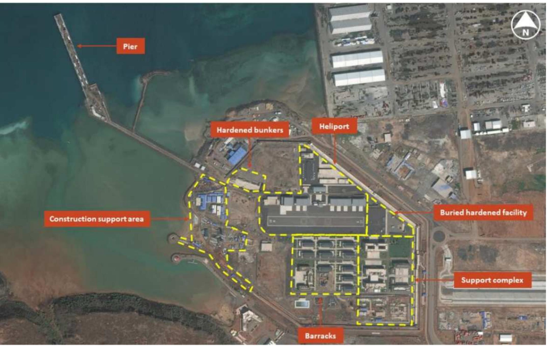 The layout of the chinese naval base.