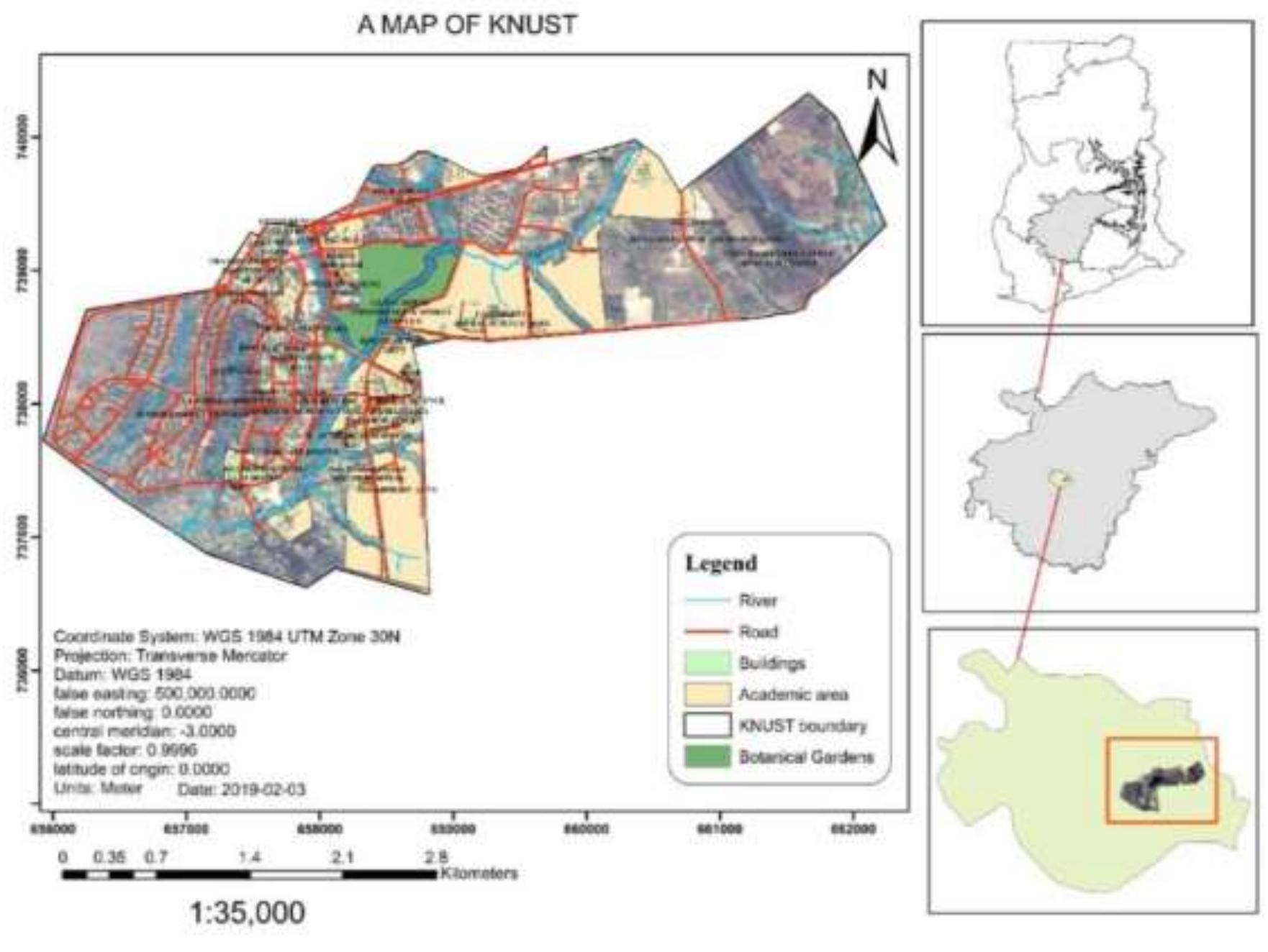 Plate 9: map of knust showing environmental features