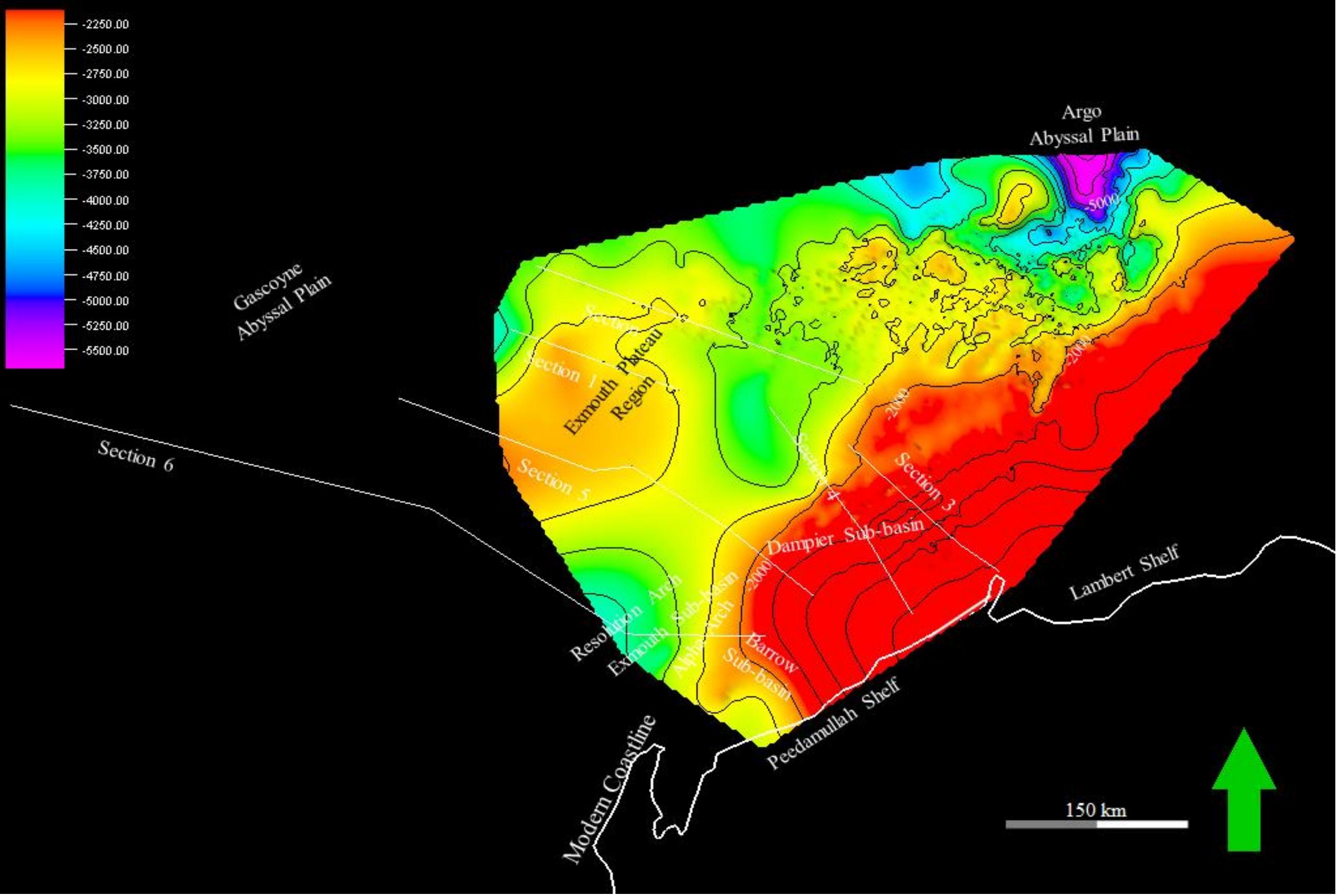7 structure map of the base cretaceous unconformity level in
