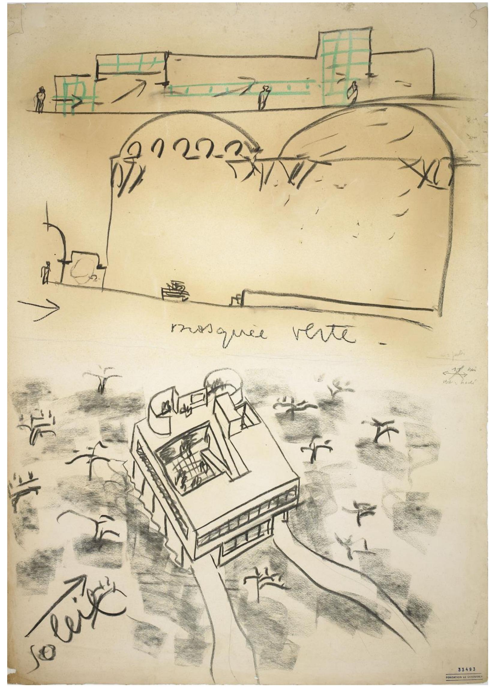Sketch made by le corbusier during a lecture entitled “the
